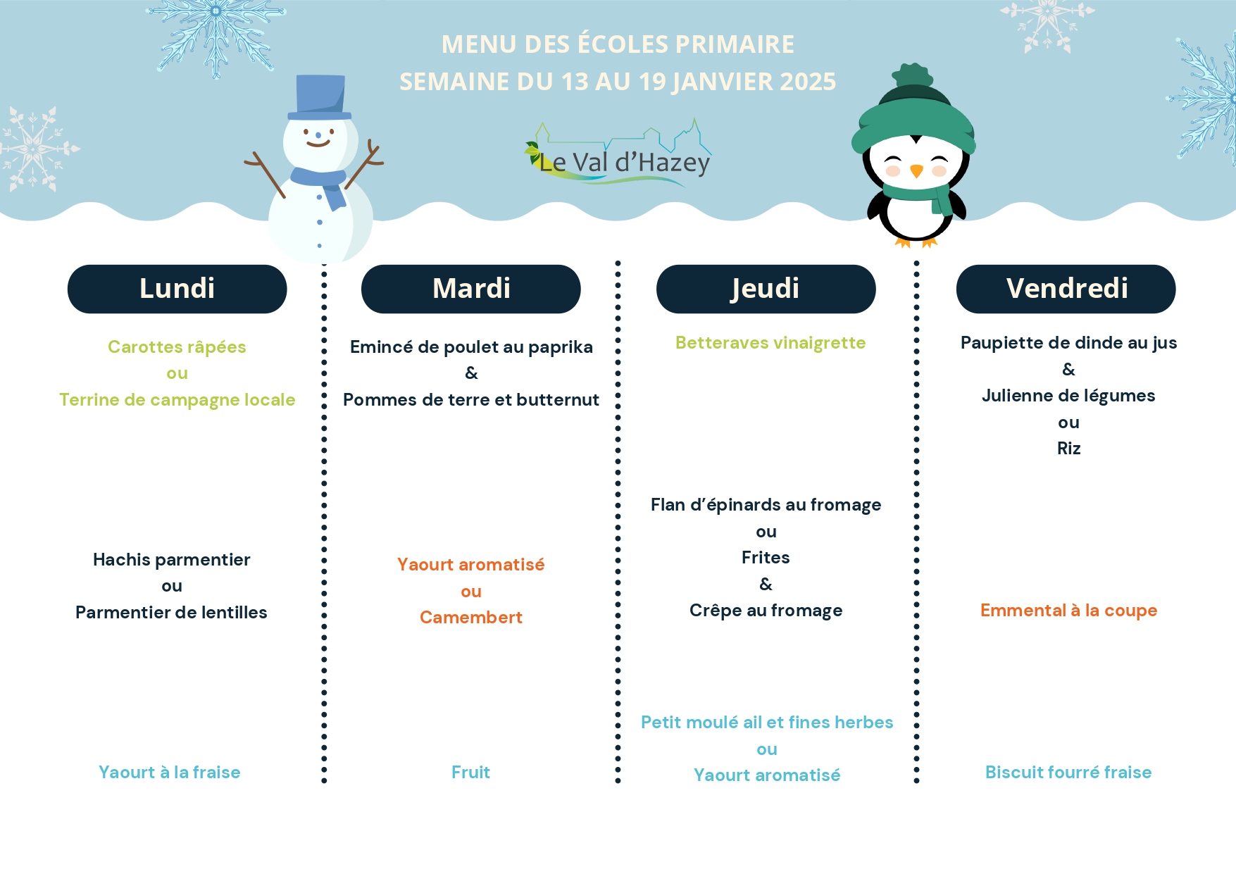 Menus des restaurants scolaires • Commune nouvelle du Val d'Hazey ...